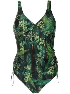 LYGIA & NANNY Lygia & Nanny Bruma Leaf-Print Tankini Green