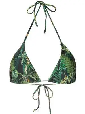 LYGIA & NANNY Hanna Leaf-print Bikini Top - Green