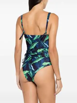 LYGIA & NANNY Bruma Leaf-print Tankini - Blue
