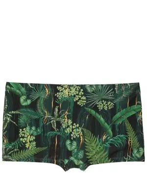 LYGIA & NANNY Tijuca Leaf-print Trunks - Green