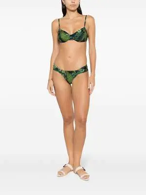 LYGIA & NANNY Cassis Leaf-print Bikini Top