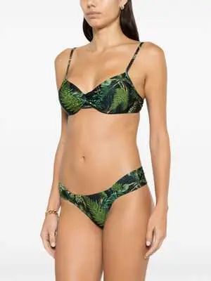 LYGIA & NANNY Cassis Leaf-print Bikini Top