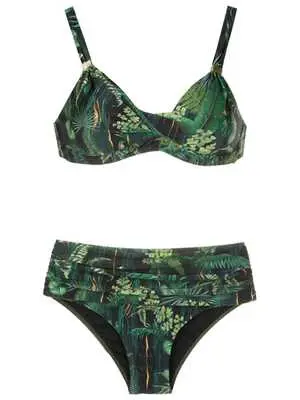 LYGIA & NANNY Marianne Leaf-print Bikini - Green