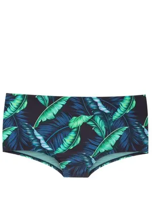 LYGIA & NANNY Copacabana Leaf-print Swim Trunks - Blue