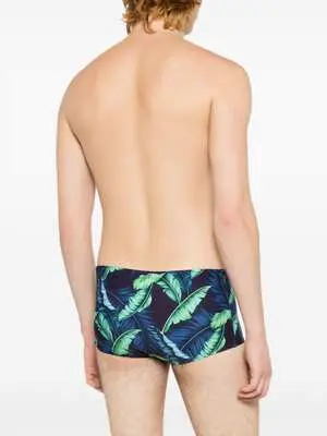 LYGIA & NANNY Copacabana Leaf-print Swim Trunks - Blue