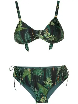 LYGIA & NANNY Marcela Leaf-print Bikini - Green