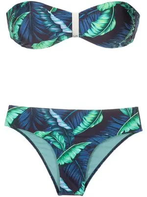 LYGIA & NANNY Ester Leaf-print Bikini - Blue