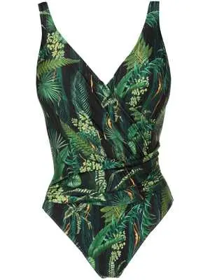 LYGIA & NANNY Maisa Leaf-print Swimsuit - Green