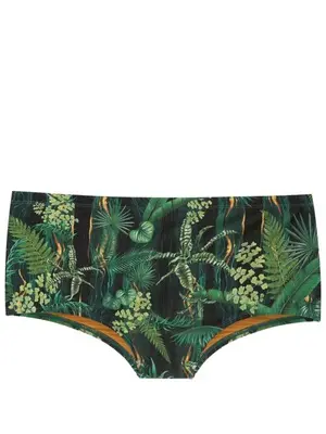 LYGIA & NANNY Copacabana Leaf-print Swimming Trunks - Green