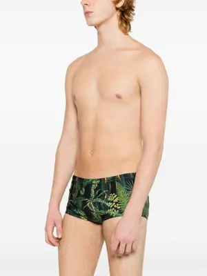 LYGIA & NANNY Copacabana Leaf-print Swimming Trunks - Green