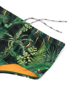 LYGIA & NANNY Copacabana Leaf-print Swimming Trunks - Green
