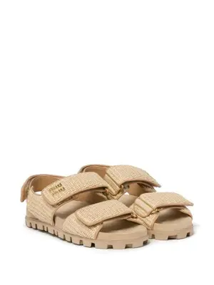 Miu Miu Double-strap Woven Sandals