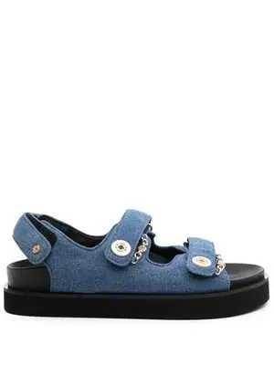 Maje Touch-strap Denim Sandals