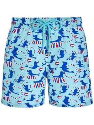 Vilebrequin Seal-print Swim Shorts - Blue