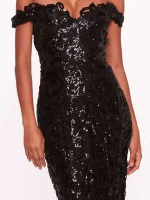 Marchesa Sequin Sweetheart-neck Gown