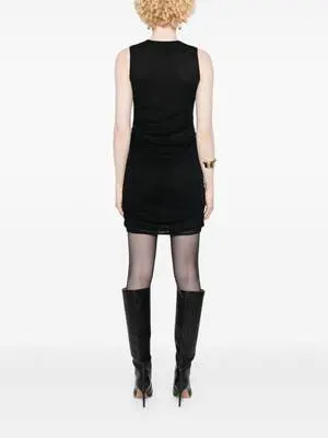 Saint Laurent Ruched Mini Dress - Black