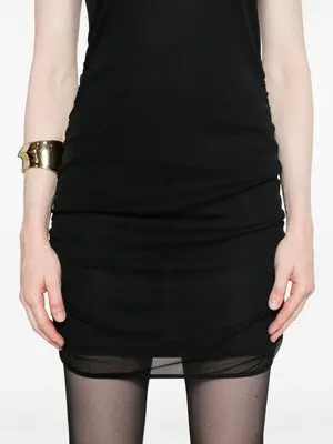 Saint Laurent Ruched Mini Dress - Black