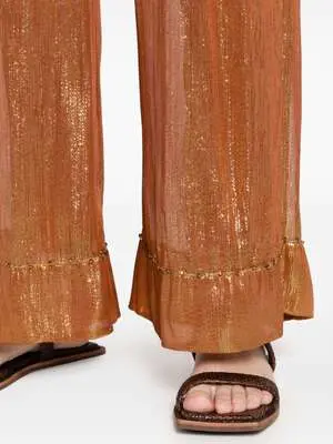 FORTE_FORTE Straight-leg Lurex Trousers