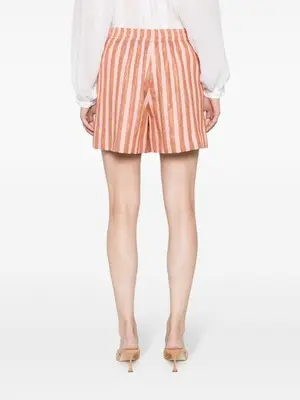 FORTE_FORTE Metallic-threading Striped Shorts - Pink