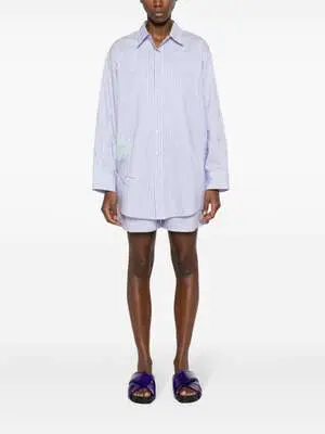 FORTE_FORTE Moon-embroidered Checked Shirt