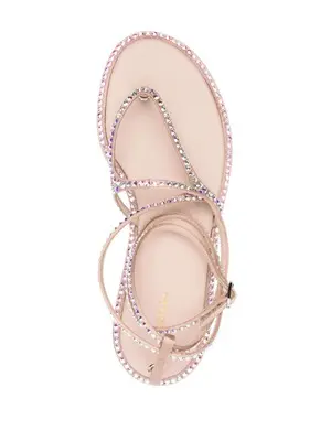 LE SILLA Belen Crystal-embellished Sandals - Neutrals