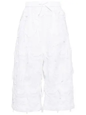 Simone Rocha Cropped Cotton Poplin Trousers