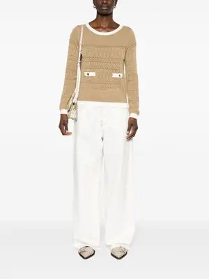 Liu Jo Pointelle-knit Sheer Top