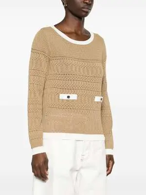 Liu Jo Pointelle-knit Sheer Top