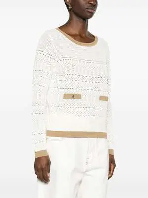 Liu Jo Long-sleeve Pointelle-knit Blouse