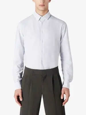 Giorgio Armani Striped Cotton-blend Shirt - Blue