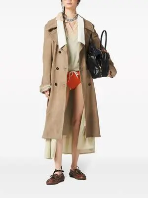 Miu Miu Double-breasted Suede Coat