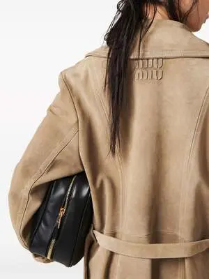 Miu Miu Double-breasted Suede Coat
