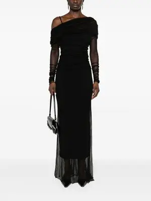 Christopher Esber Off-shoulder Tulle Midi Dress
