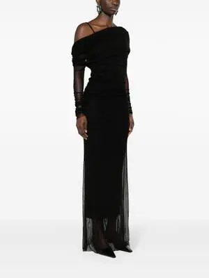 Christopher Esber Off-shoulder Tulle Midi Dress