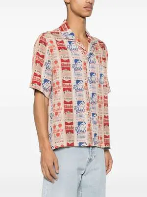 Rhude Voyage De Silk Shirt - Neutrals