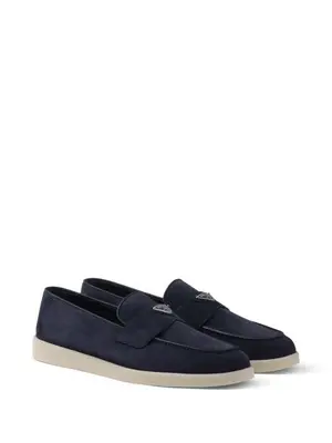 Prada Logo-plaque Suede Loafers