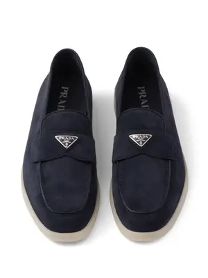 Prada Logo-plaque Suede Loafers