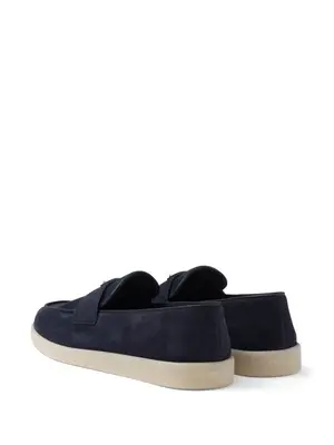 Prada Logo-plaque Suede Loafers