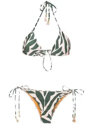 LYGIA & NANNY Maya Abstract-print Bikini - Green