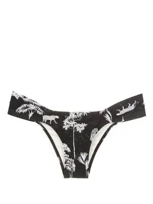LYGIA & NANNY Ritz Graphic-print Bikini Bottom - Black