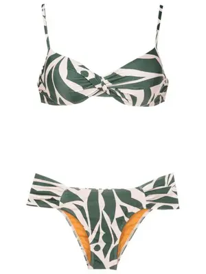 LYGIA & NANNY Vitoria Abstract-print Bikini - Green
