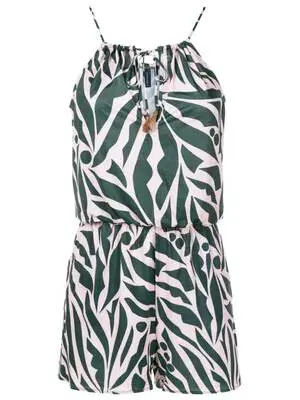LYGIA & NANNY Laya Graphic-print Playsuit - Green