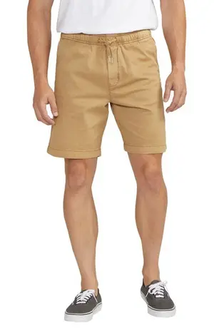 SILVER JEANS CO. Pull-on Stretch Chino Shorts - Tan