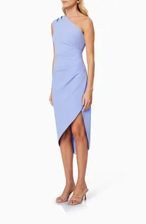 ELLIATT Xara One-shoulder Cocktail Dress - Cornflower Crepe