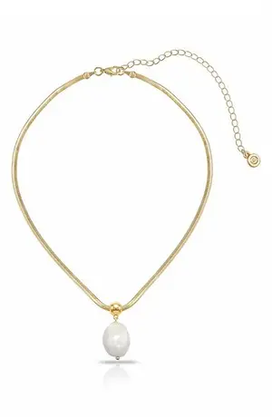 Ettika Cultured Baroque Pearl Pendant Necklace - Bone