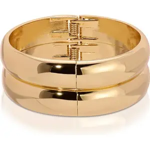 Ettika Set Of Stackable Hinged Bangle Bracelets - Gold