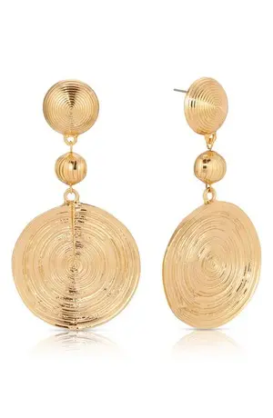 Ettika Textured Drop Earrings - Gold