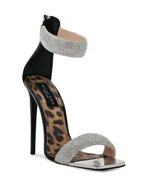 Philipp Plein 120mm Crystal-embellished Leather Sandals