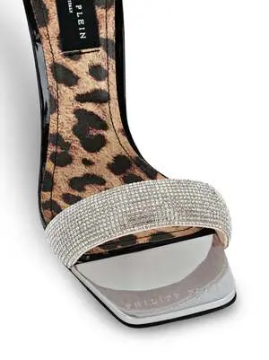 Philipp Plein 120mm Crystal-embellished Leather Sandals
