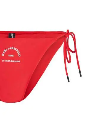 Karl Lagerfeld Logo-print String Bikini Bottom - Red